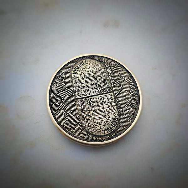Red Pill Challenge Coin – Kingsford Knives